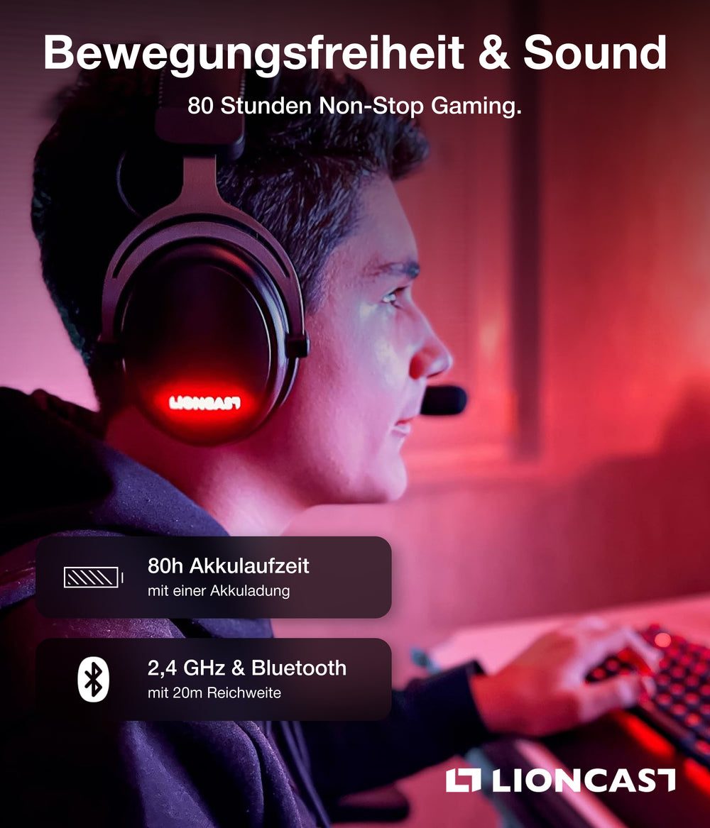 LX80 Wireless Gaming Headset - Lioncast.com